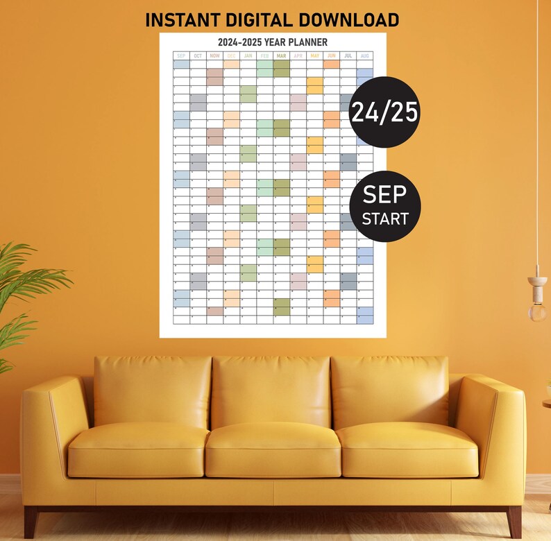 Wall Calendar 2024-2025 September Start, School Year Calendar, Academic ...