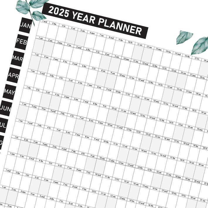 Wall Calendar 2025, Block Planner 2025, Minimalist Wall Planner ...