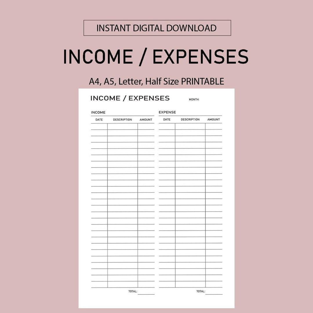 Expense Tracker Printable, Income Tracker, Financial Planner, Monthly ...