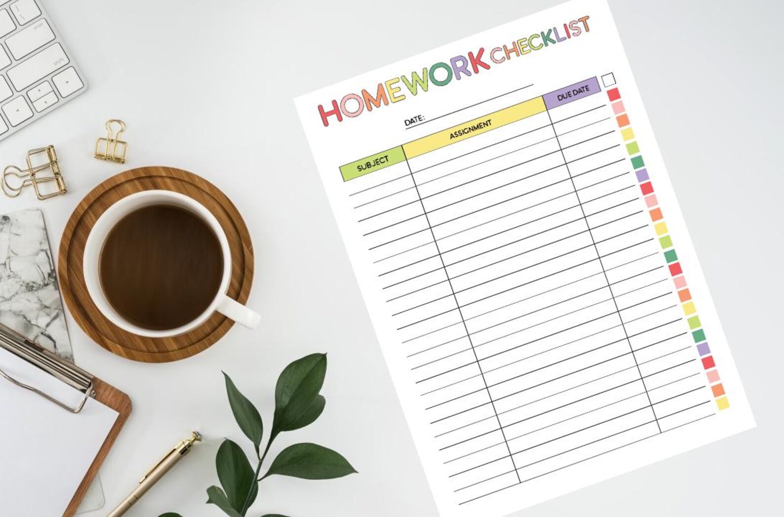 Homework Checklist Printable: School Planner (digital Download) - Etsy