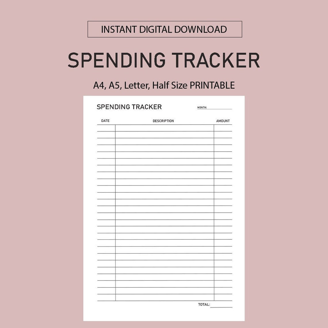 Spending Tracker, Expense Tracker Printable, Expense Tracker, Budget ...