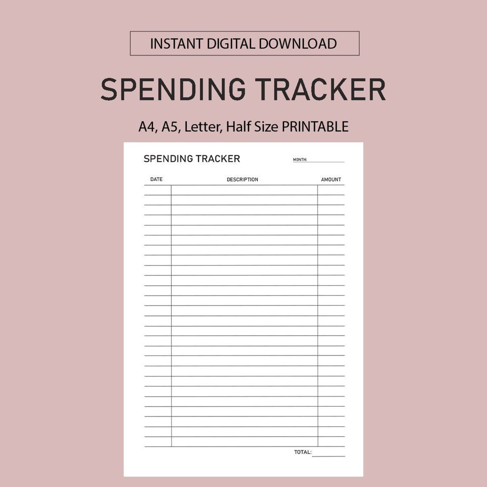 Spending Tracker, Expense Tracker Printable, Expense Tracker, Budget ...