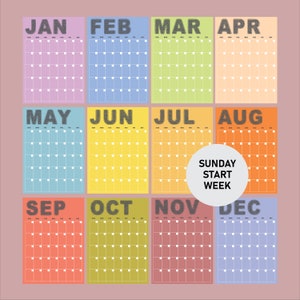 Large Monthly Wall Planner Printable Bright, Pastel Wall Calendar 2025 ...
