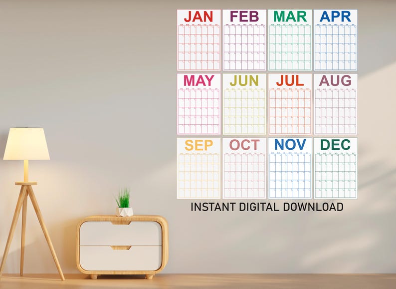Giant Monthly Undated Wall Calendar Monthly Wall Planner 2025 ...