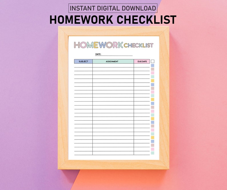 Homework Daily Planner Printable, School Planner, Student Planner ...