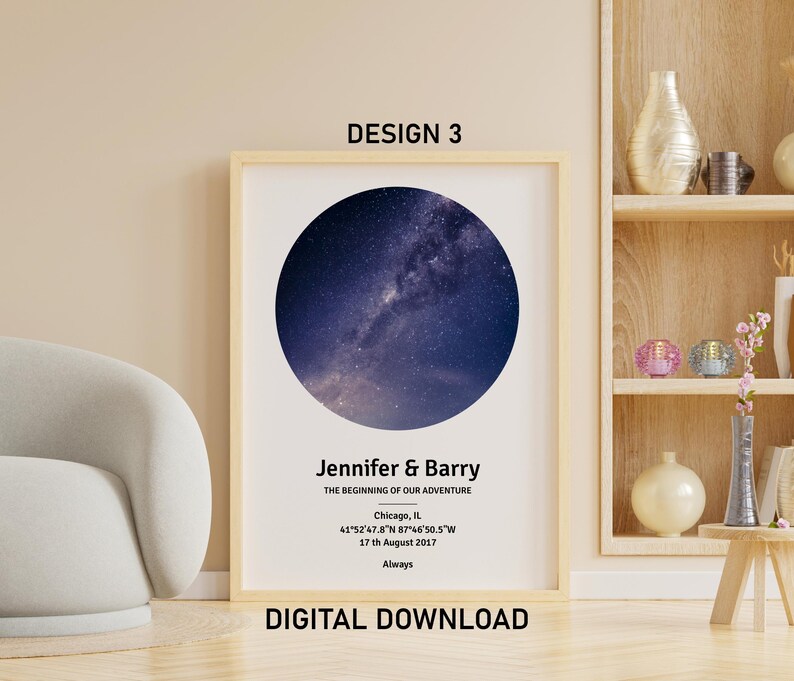 Custom Star Map Printable, Anniversary Gift "the Night We Met", Night ...
