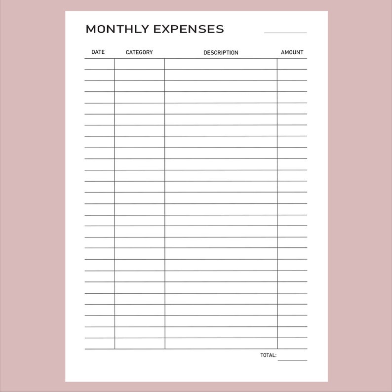 Monthly Expense Tracker Printable, Expense Tracker, Budget Planner ...