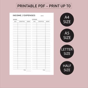 Expense Tracker Printable, Income Tracker, Financial Planner, Monthly ...