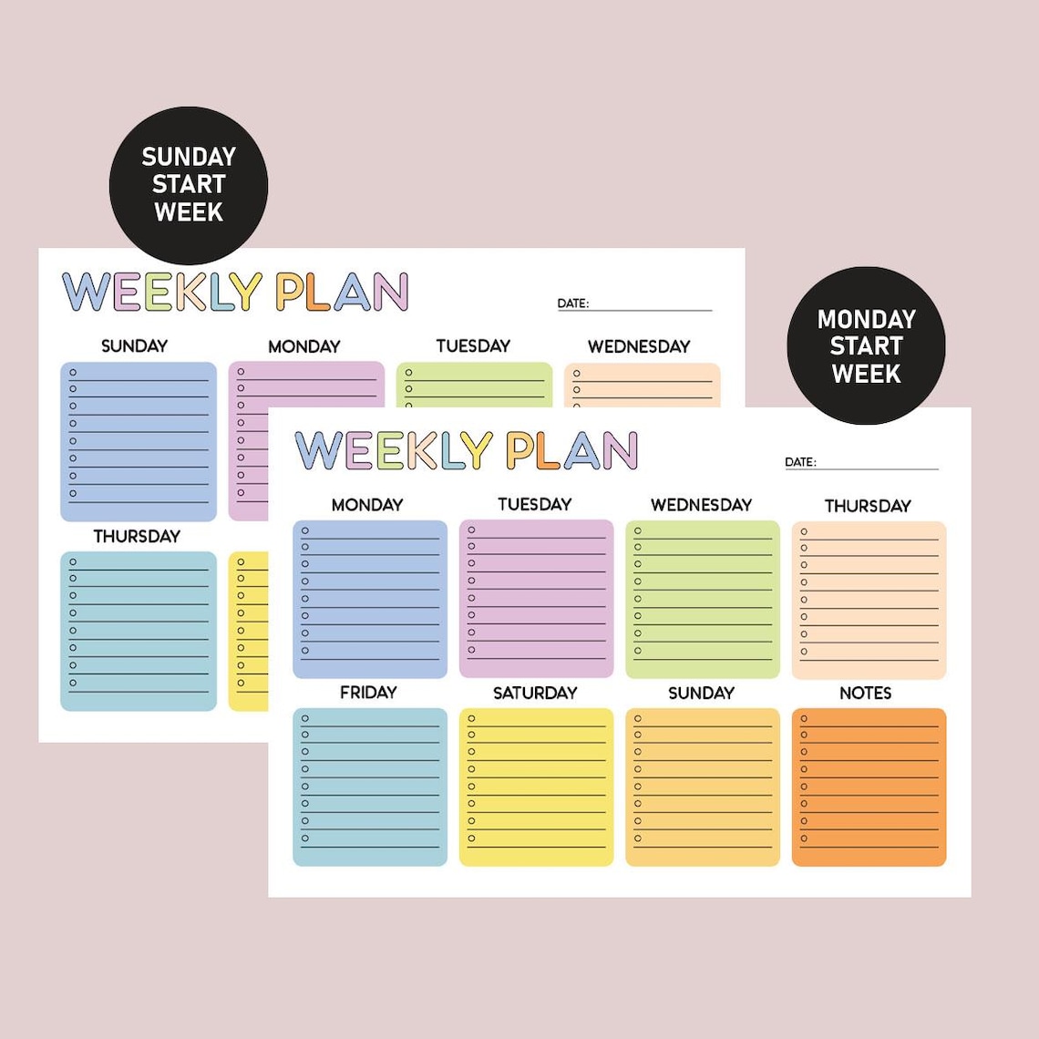 Weekly Planner Printable, Weekly Planner PDF, Weekly Organizer, Weekly ...