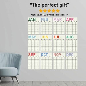 Large Monthly Wall Calendar Printable Bright, Pastel Wall Planner 2025 ...