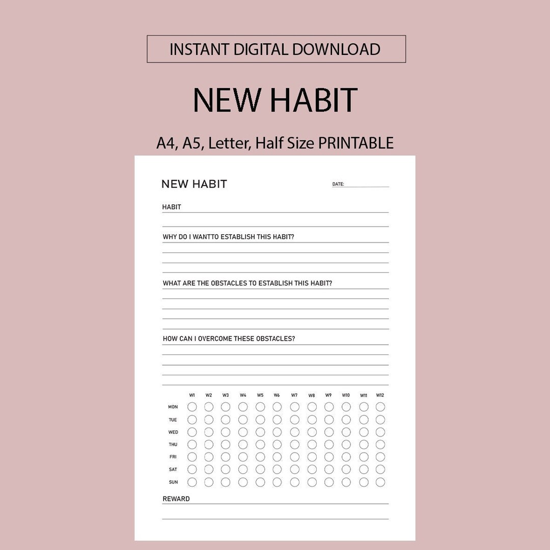 12 Week Habit Tracker Journal, Habit Planner Printable, Goal Planner ...