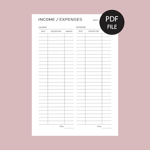 Expense Tracker Printable, Income Tracker, Financial Planner, Monthly ...