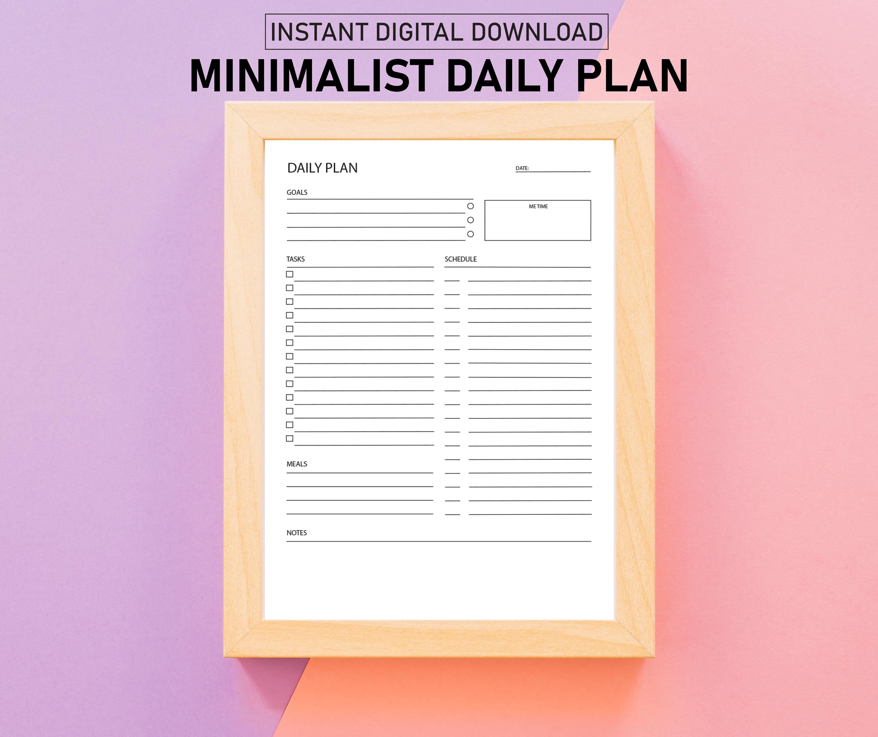 Minimalist Daily Planner Printable, Daily to Do List Planner, Planner ...