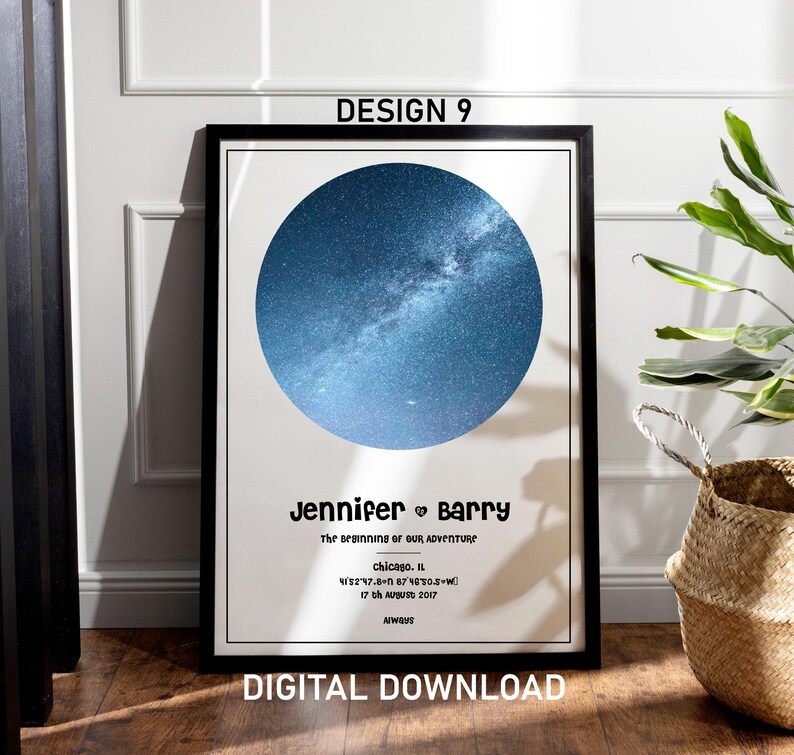 Custom Star Map Date Printable, Night Sky Print, Personalized Star Map ...