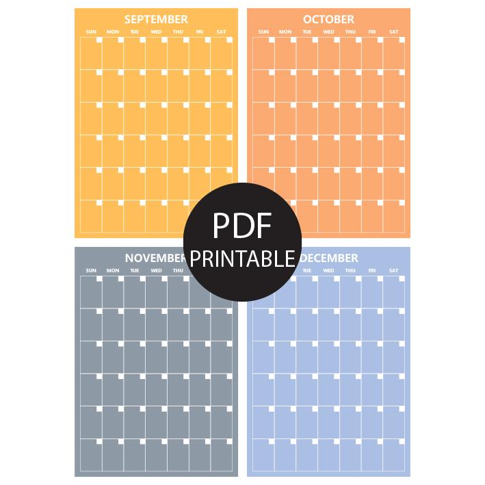 Large Monthly Wall Calendar A3 A4 Size, Pastel Wall Planner, Undated ...
