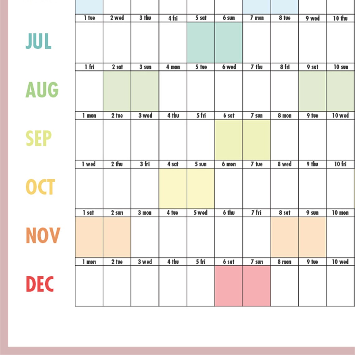 Giant Wall Calendar 2025 Printable PDF, 2025 Wall Planner, Large Wall ...