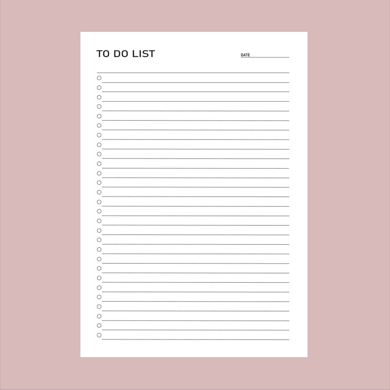 Minimalistic Daily to Do List Printable, Simple Task List Template ...