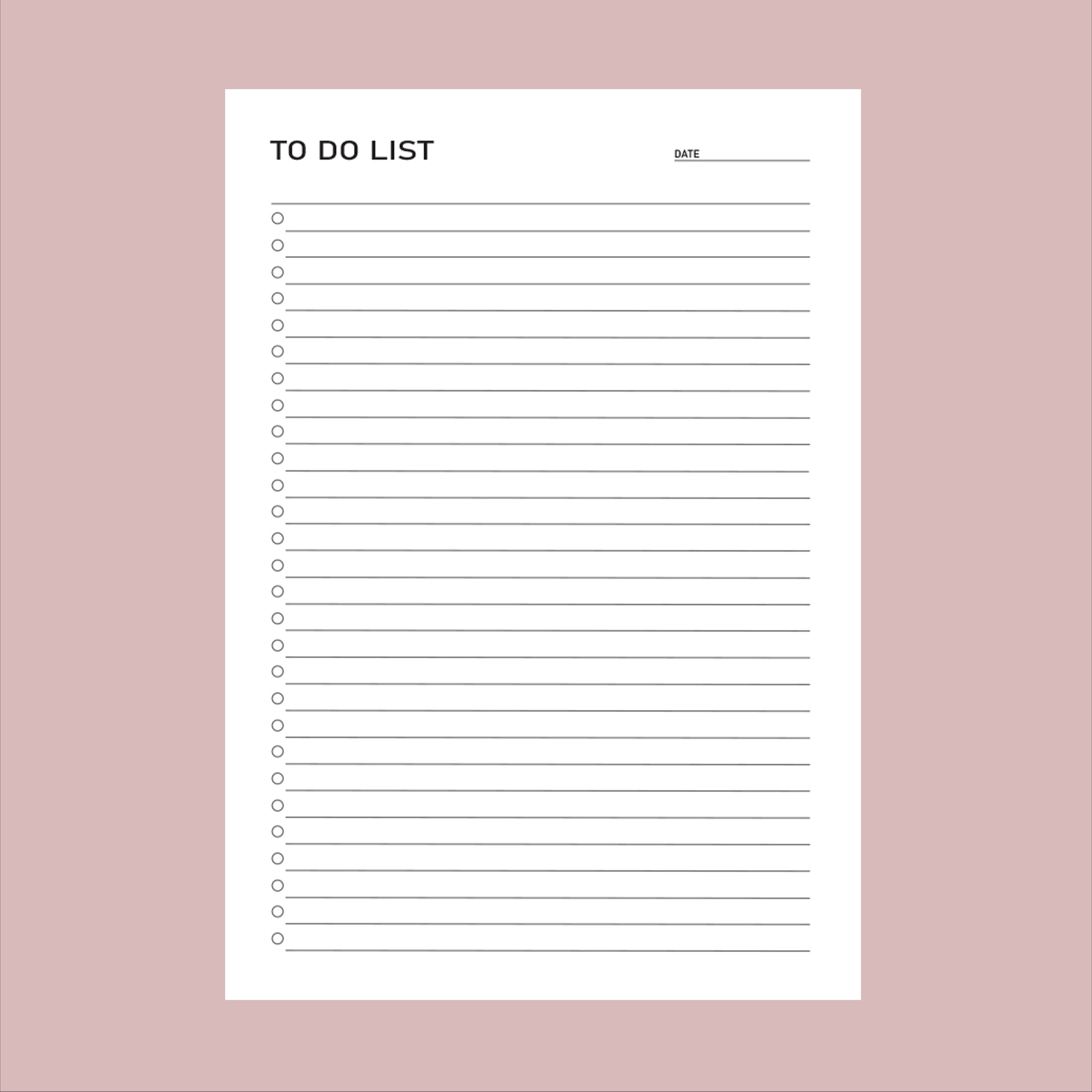 Minimalistic Daily to Do List Printable, Simple Task List Template ...