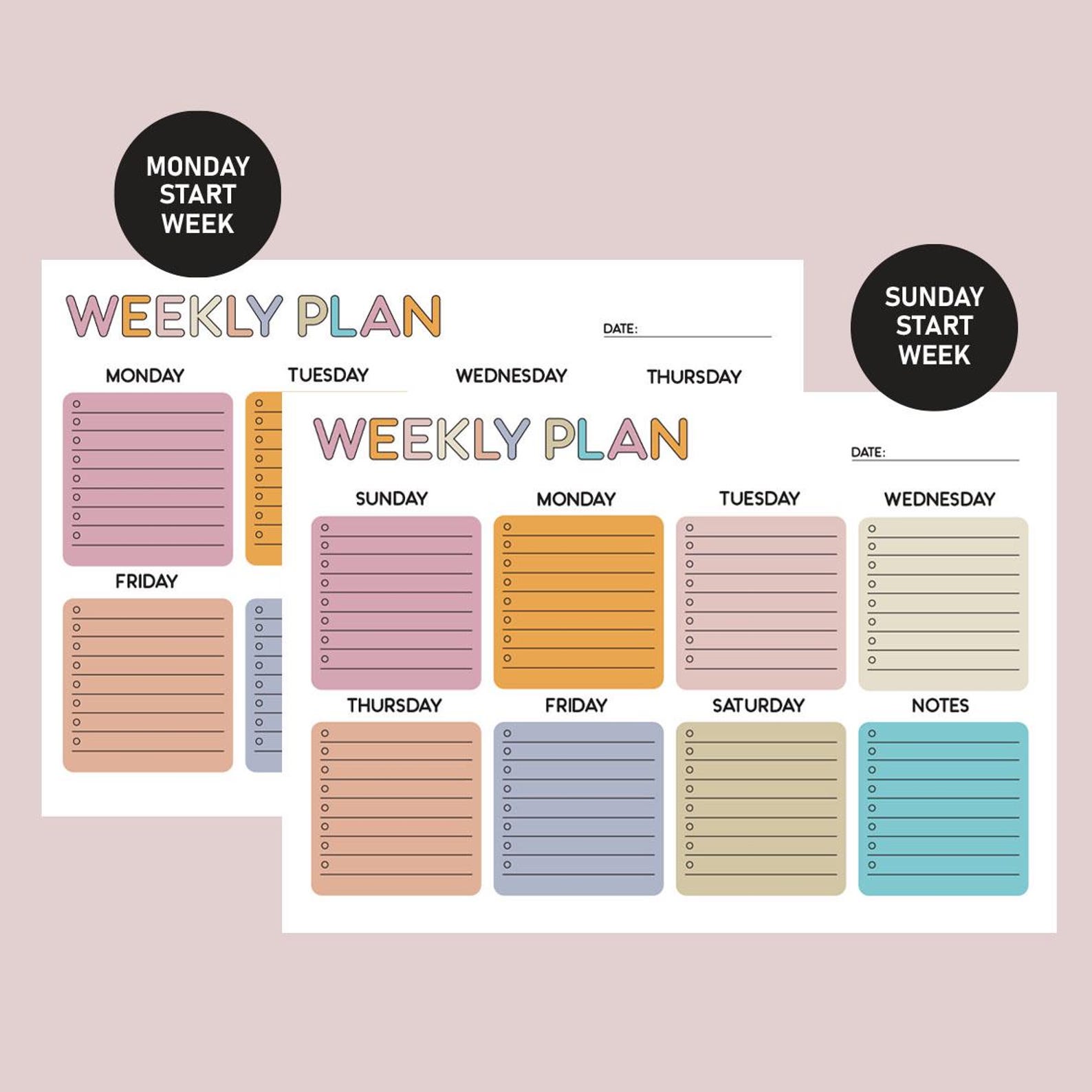 Weekly Planner Printable, Weekly Planner PDF, Weekly Organizer, Weekly ...