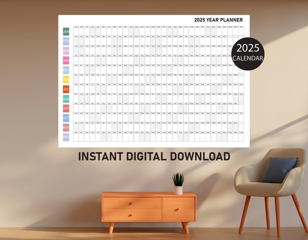 Wall Calendar 2025, Block Planner 2025, Minimalist Wall Planner ...