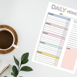 Homework Daily Planner Printable, Print, Digital, Student Planner ...