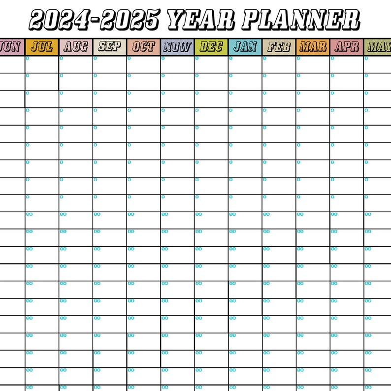 Academic Wall Calendar for 2024-2025 Year A0 A1 A2 A3 Size, School Year ...