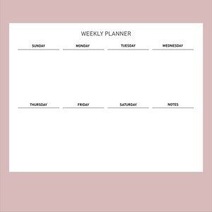 Weekly Planner Printable Minimalist Planner Landscape Elegant Dateless ...