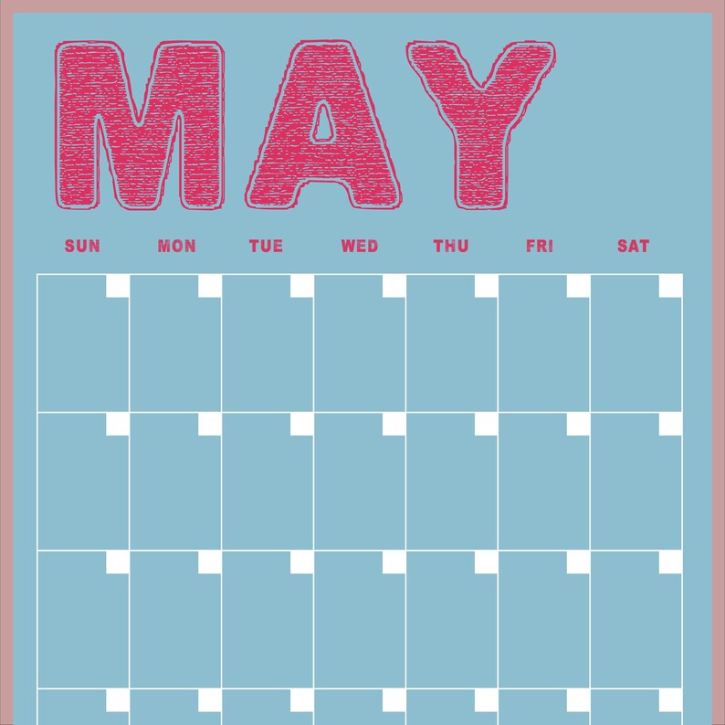 Large Monthly Wall Planner Printable Bright, Pastel Wall Calendar 2025 ...