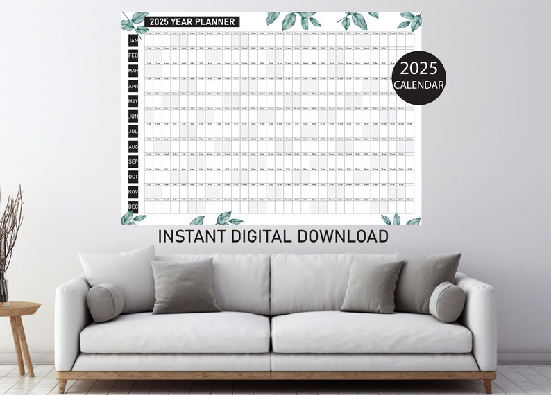 Wall Calendar 2025, Block Planner 2025, Minimalist Wall Planner ...