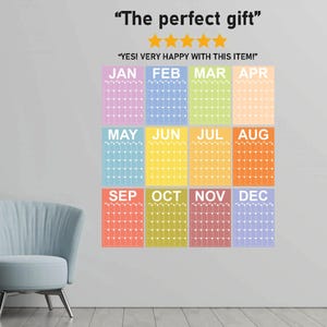 Large Monthly Wall Planner Printable Bright, Pastel Wall Calendar 2025 ...