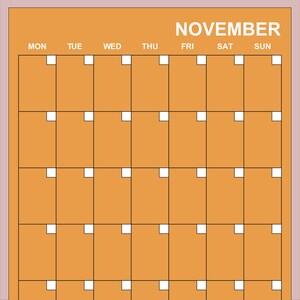 Large Monthly Wall Calendar Printable Bright, Pastel Wall Planner 2025 ...
