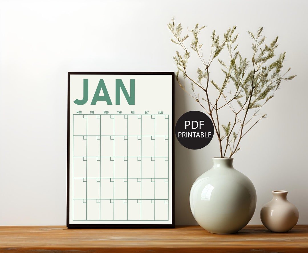 Large Monthly Wall Calendar A3 A4 Size, Pastel Wall Planner, Undated ...
