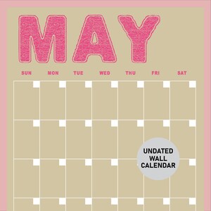 Undated Pastel Wall Calendar A3 A4, Large Monthly Wall Planner ...