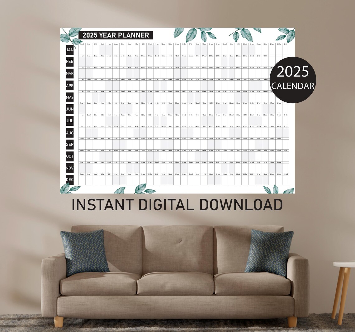 Wall Calendar 2025, Block Planner 2025, Minimalist Wall Planner ...