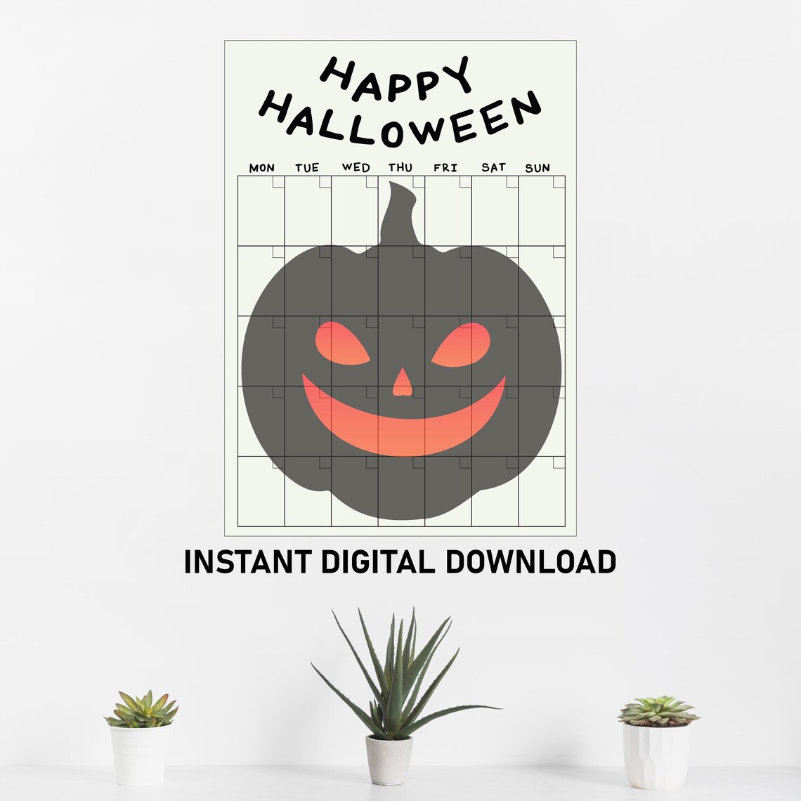 Halloween Advent Calendar, Halloween Countdown Calendar, Printable ...