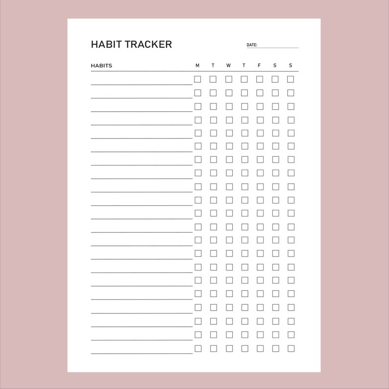 Weekly Habit Tracker Printable, Habit Tracker Template, Routine Tracker ...