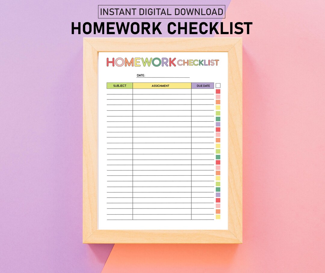Homework Daily Planner Printable, School Planner, Student Planner ...