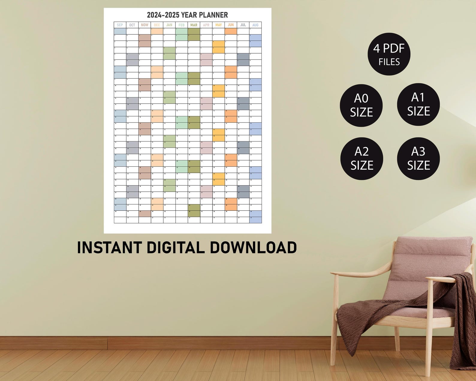 Wall Calendar 2024-2025 September Start, School Year Calendar, Academic ...