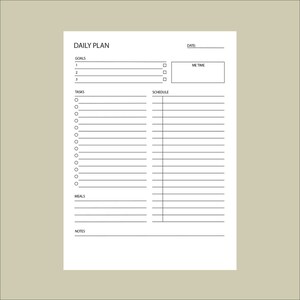 Minimalist Daily Planner Printable, Daily to Do List Planner, Planner Inserts, Productivity ...