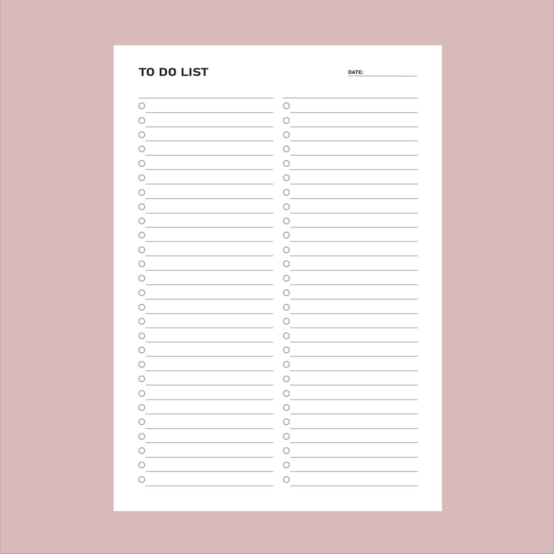 Minimal Daily to Do List Printable, Simple Task List Template ...