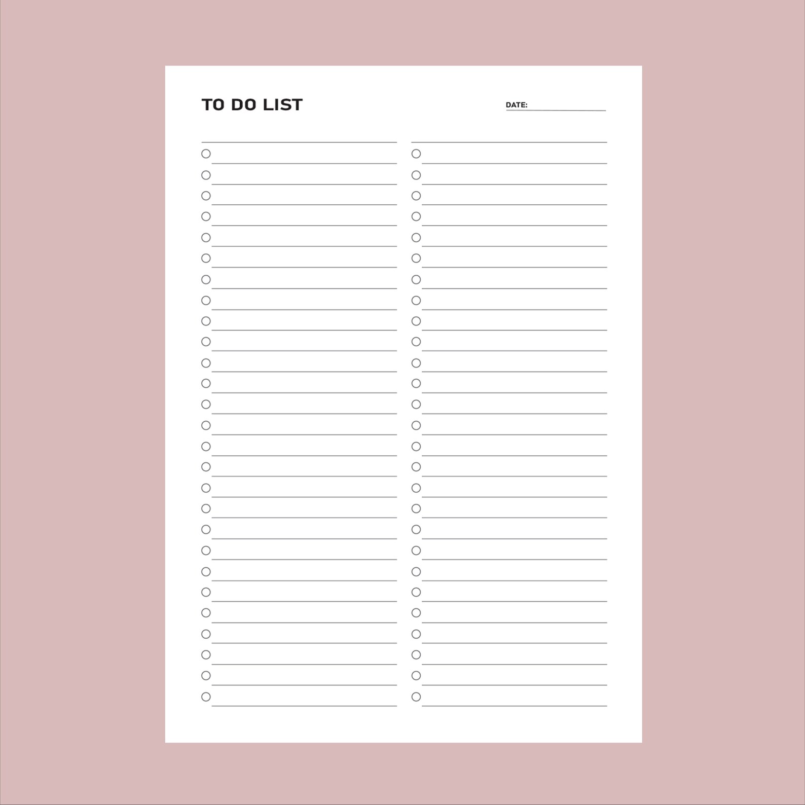 Minimal Daily to Do List Printable, Simple Task List Template ...