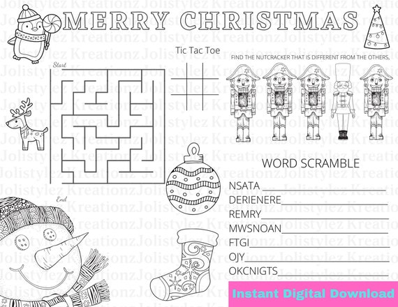 Kids Santa Worksheet | Etsy