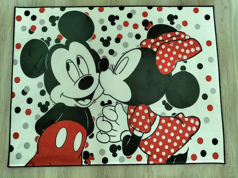 Mickey and Mini Mouse Themed Mat Anti Allergic Machine - Etsy