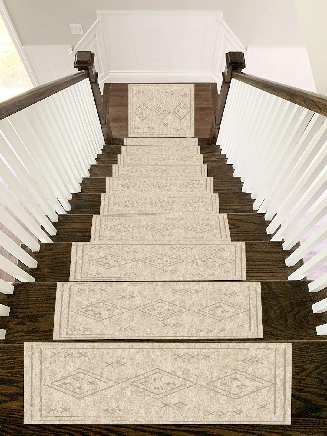 Stair Tread Set-boho Pattern Stair Runner, Stair Treads Soft Mat, Non ...