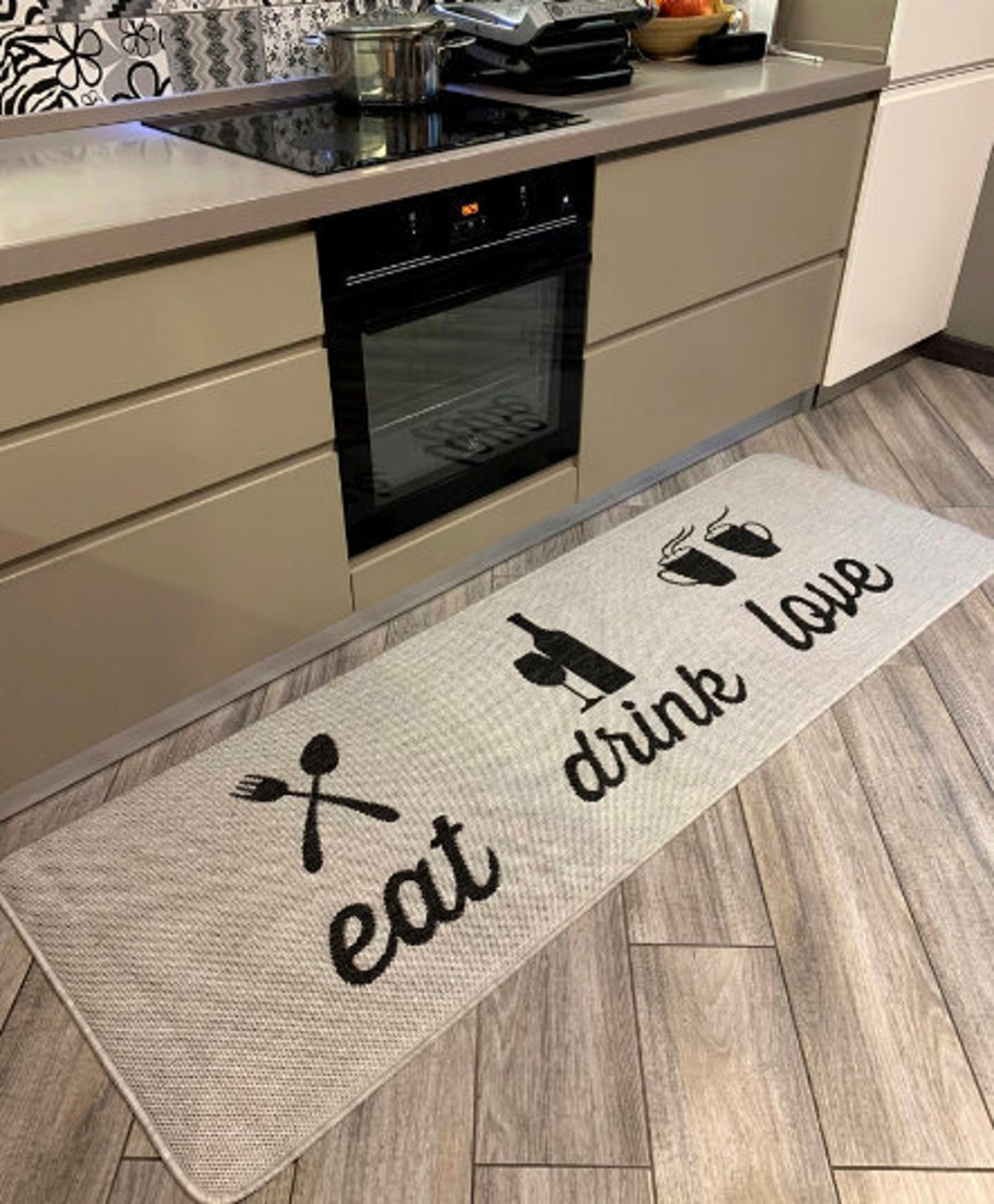Eat ,drink ,love Printed Kitchen Rug Decorative Kitchen Rug Soft ...