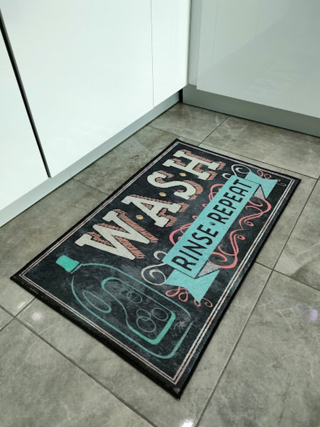 Soft Decorative Laundry Room Rug Non Slip Machine Washable Bathroom Rug ...