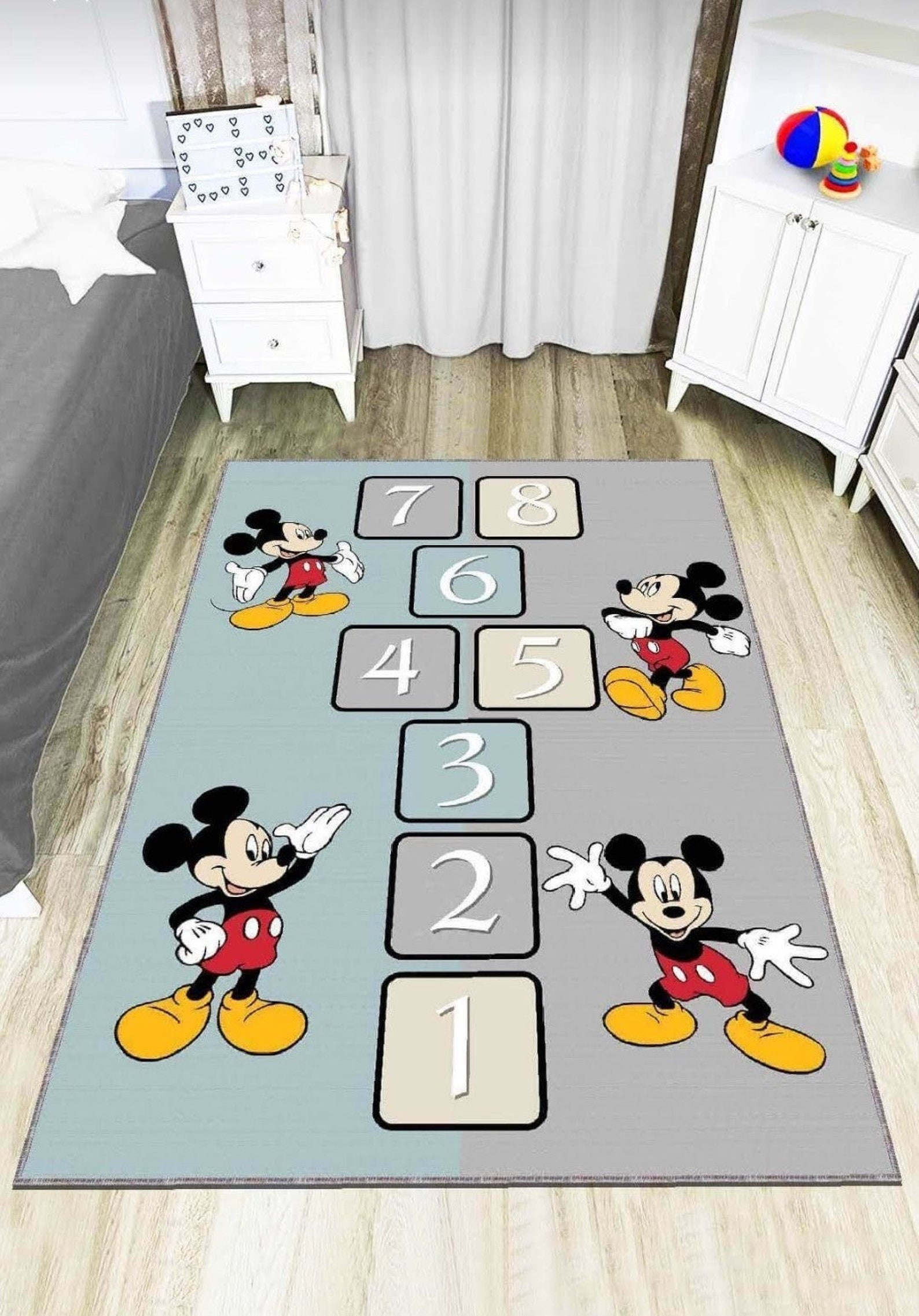 Mickey Mouse Themed Play Mat With Hopscotch Anti-allergic - Etsy