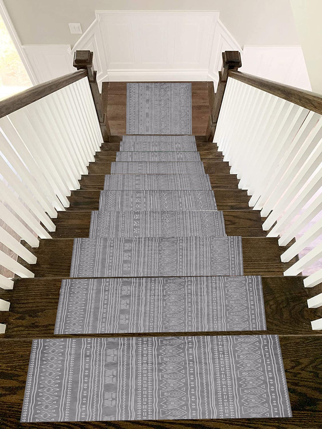 Modern Stair Runner, Stair Treads Carpet, Non-slip Backing Step Rug ...