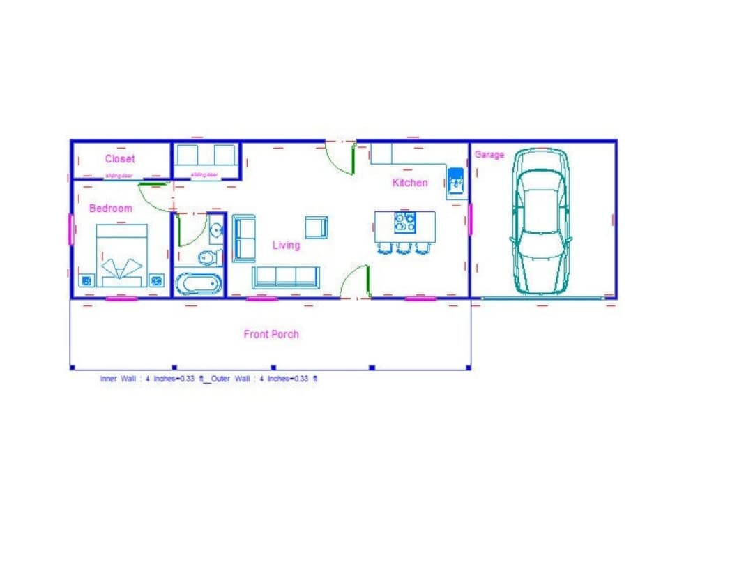 40' X 16' | Modern House Plans | 1 Bedrooms | Floor Plan ...