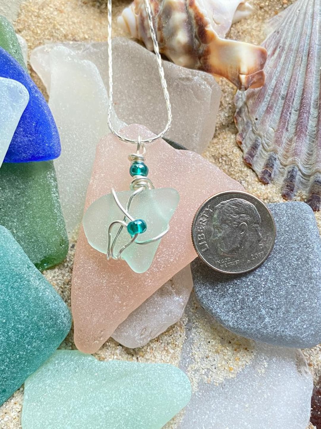 Real Sea Glass Necklace - Original Design - Only One Like It - Style ...